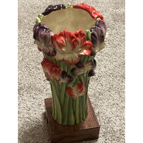 Homco | Accents | Vintage Homco Ceramic Flower Iris Vase Handpainted ...